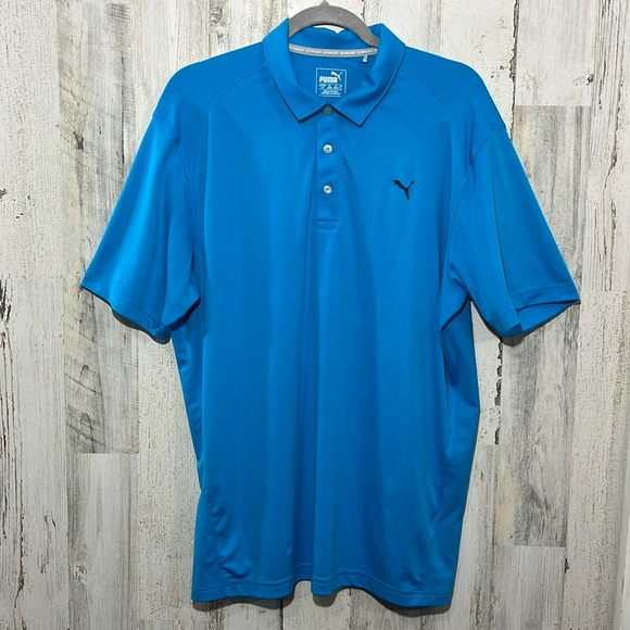 Puma | Shirts | Puma Golf Dri Fit Short Sleeve Blue Shirt Size Large ...